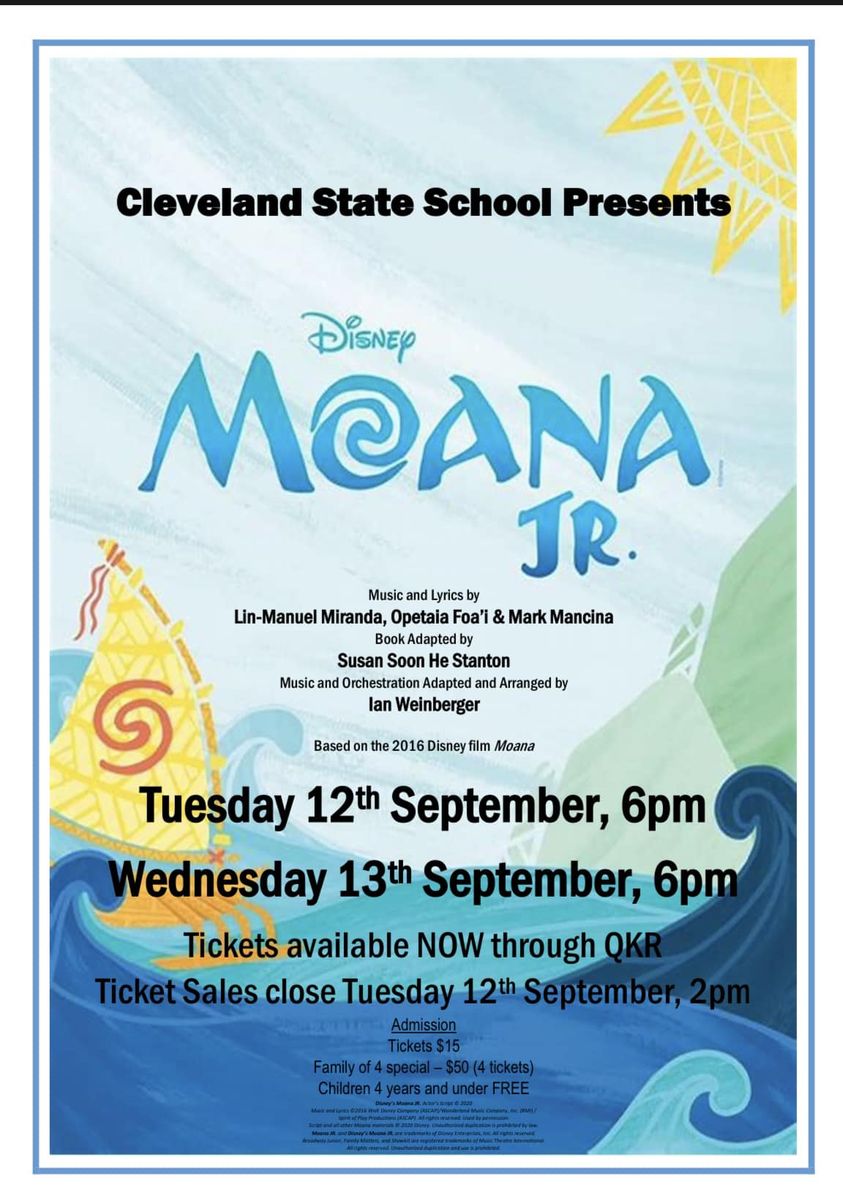 Cleveland State School Musical MOANA JR - The Community Leader and Real ...